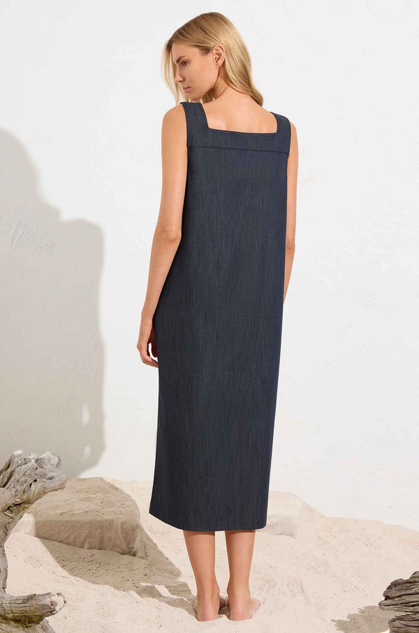 Mela Purdie - Cube Dress in Soft Stretch Denim - Zambezee