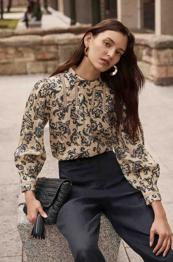 zoe kratzmann - faze top in ochre floral - Zambezee