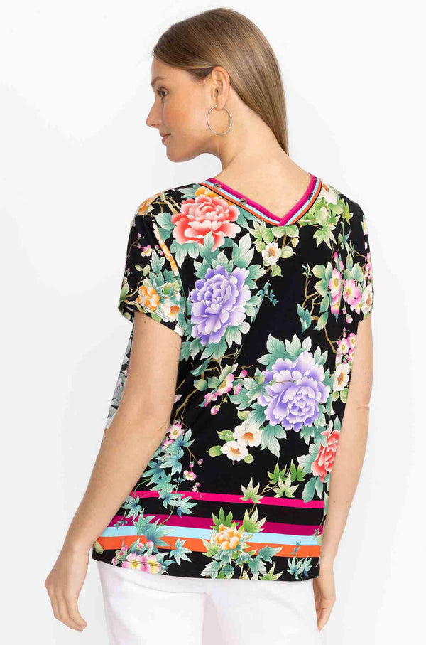 Johnny Was - The Janie Favorite Button Neck Tee - Zambezee