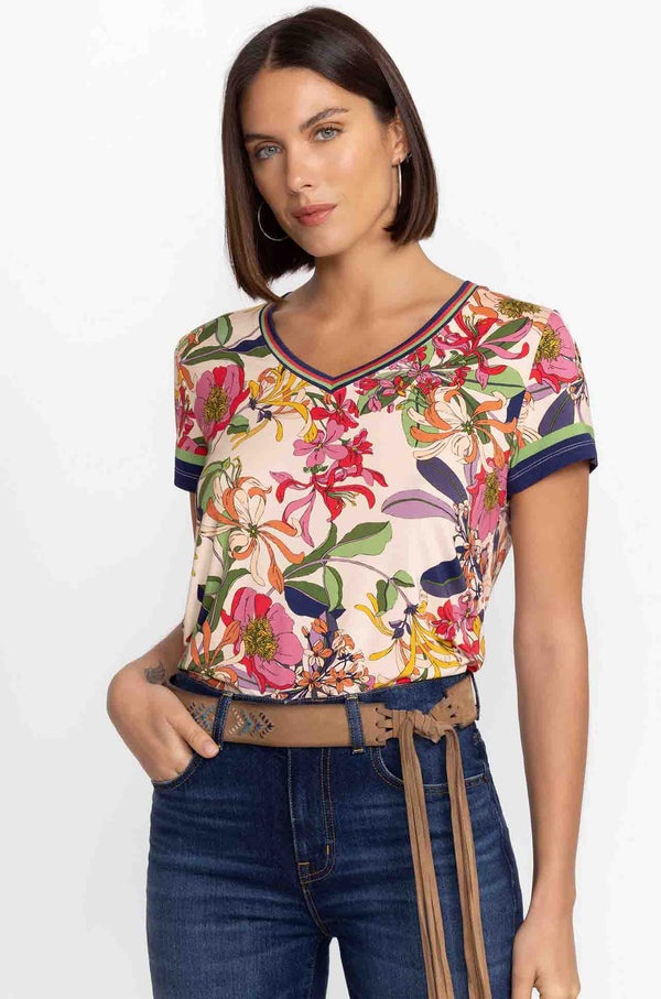 Johnny Was - The Janie Favorite S/S V-Neck Tee - Zambezee