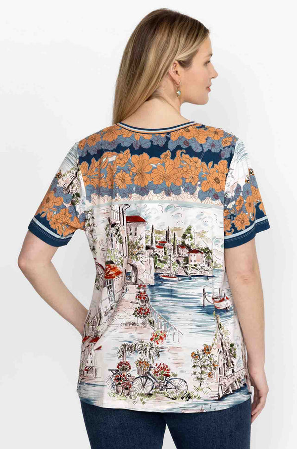 Johnny Was - The Janie Short Sleeve V-Neck Swing Tee - Zambezee