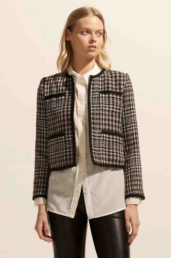 zoe kratzmann - patron jacket in check boucle - Zambezee