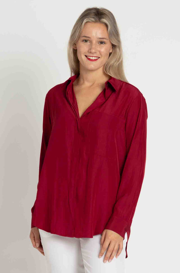 Mela Purdie - Single Pocket Shirt in Chilli - Zambezee
