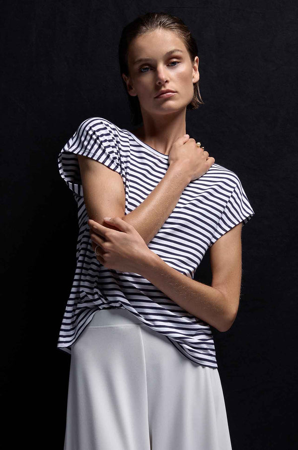 Mela Purdie - Slim Shell in Straw Stripe Jersey - Zambezee