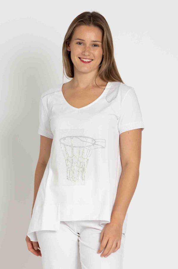 Elisa Cavaletti - Step Hem Diamante Tee - Zambezee