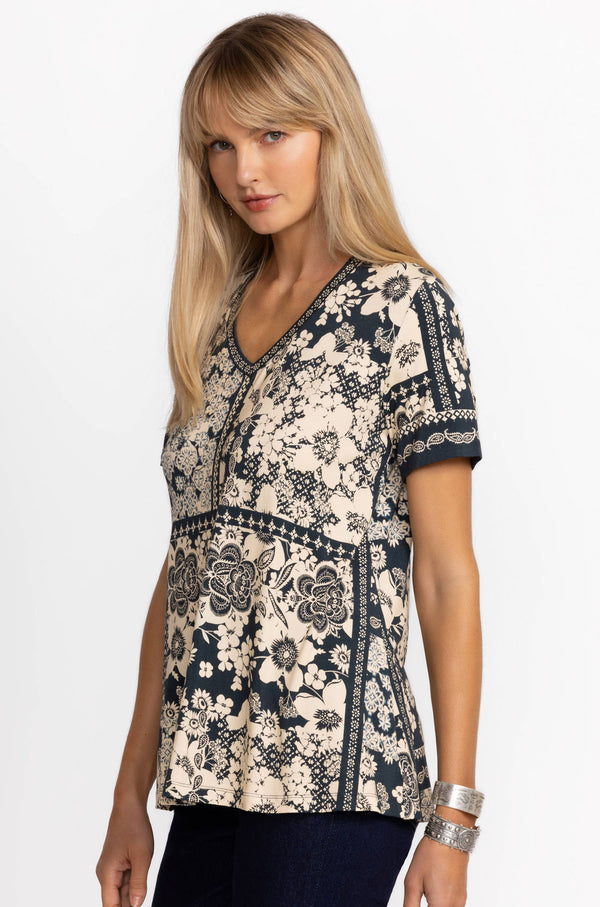 Johnny Was - The Janie Favorite S/S V-Neck Tee - Zambezee