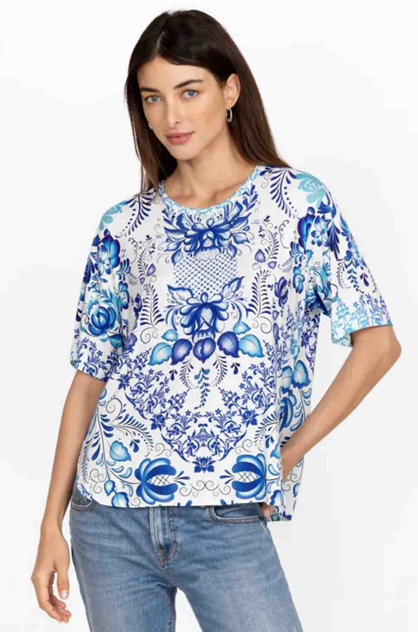 Johnny Was - Farrow Oversized Cropped Tee - Zambezee