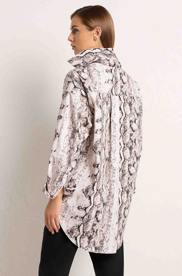 Mela Purdie - Relaxed Pocket Shirt in Python Print Popilene - Zambezee