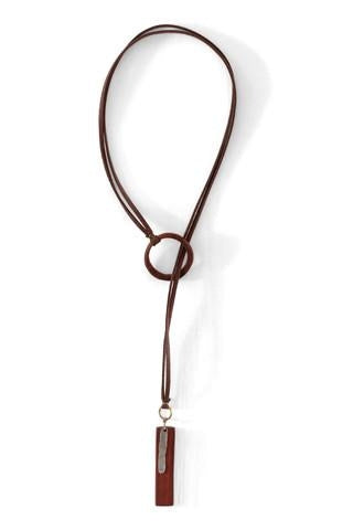 Mulberry Mongoose - Suede Circle & Block Necklace - Zambezee